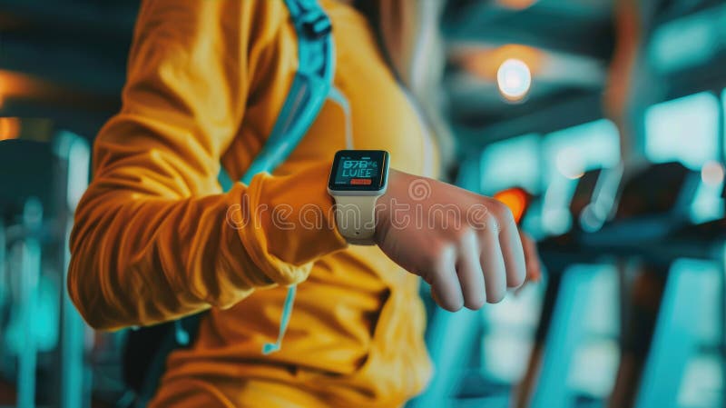 Hand Wearing Smartwatch, Connected through Digital Networks ...