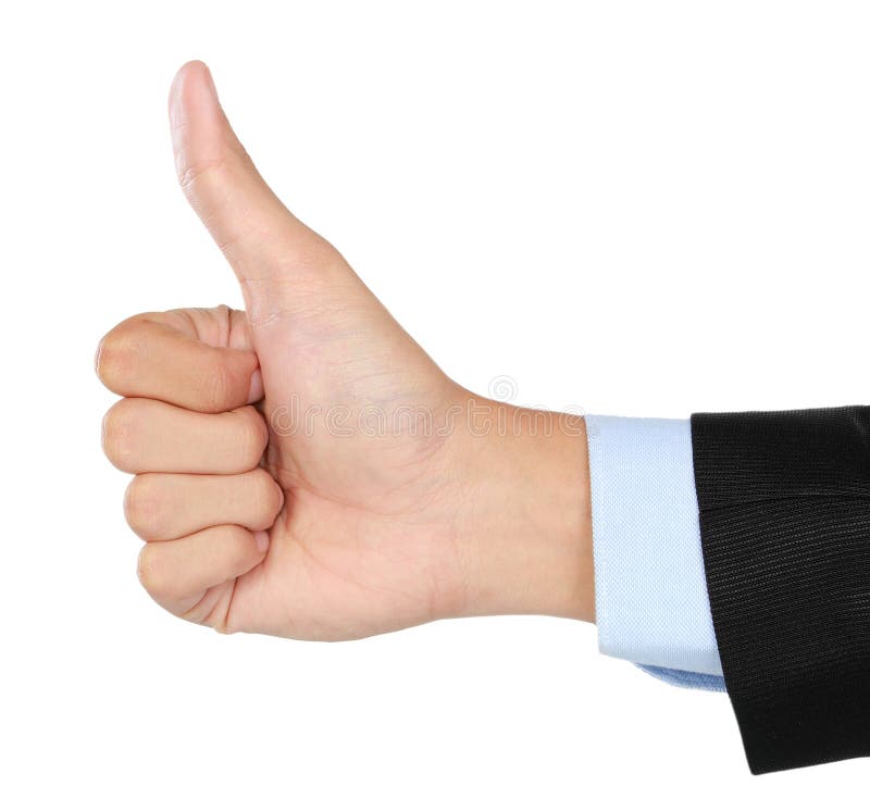 Hand Wearing a Suit Giving the Thumbs Up Sign Stock Image - Image of ...