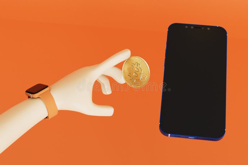 The Hand on Which the Smartwatch Reaches for the Smartphone Next To ...