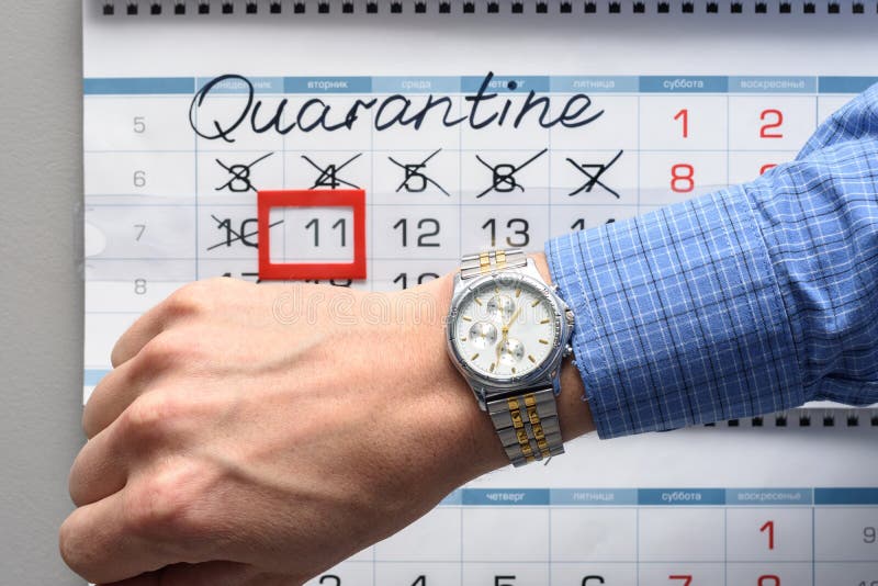 Quarantine Calendar and Crossed Out Days of the Week Stock Photo ...