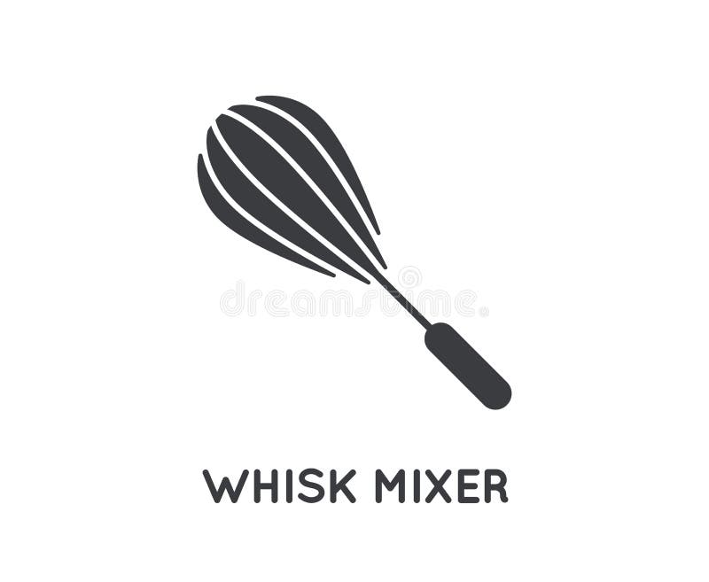 Hand Whisk Dough Mixer Glyph Vector Element or Icon Stock Vector ...