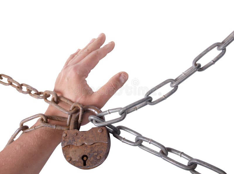 Hand in chain stock photo. Image of lock, handcuffs, concepts - 24055194