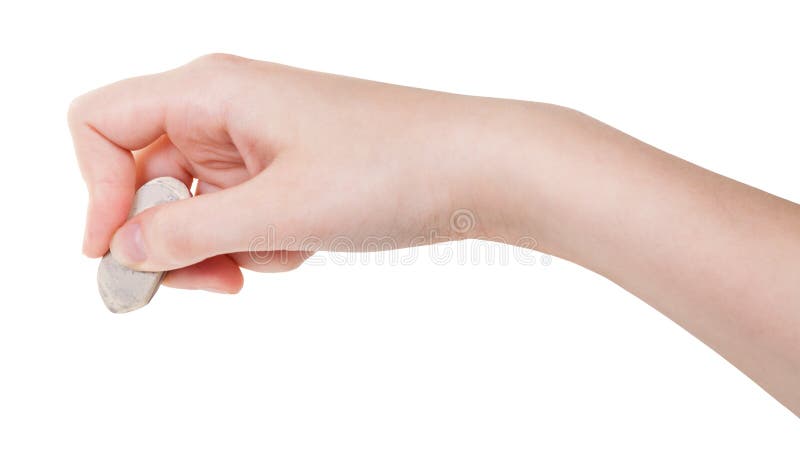 Hand with White Rubber Eraser Isolated on White Stock Photo - Image of ...