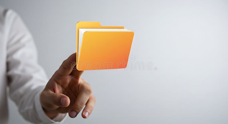 3D Digital Folder with Colorful Documents Stock Illustration ...