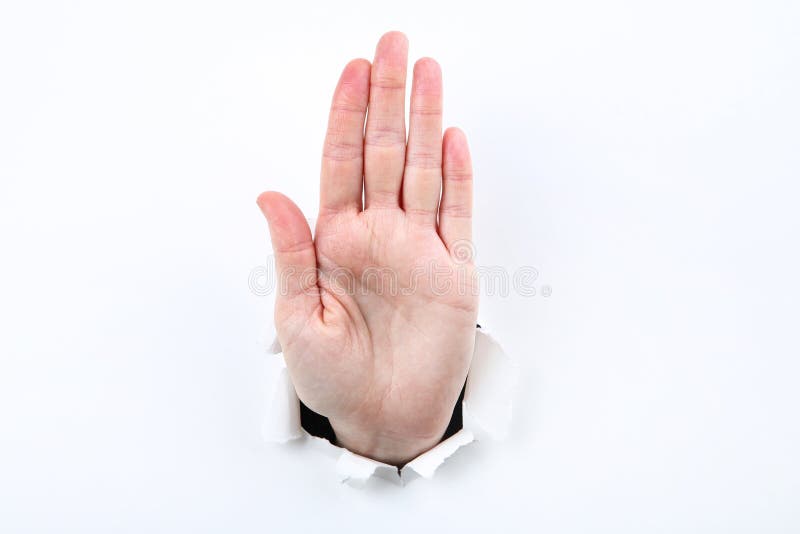 Hand stock photo. Image of paper, ripped, closeup, caucasian - 156585504
