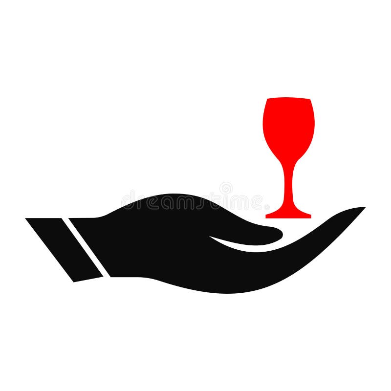 Hand Wine Glass Logo Design. Wine Glass Logo with Hand Concept Vector ...