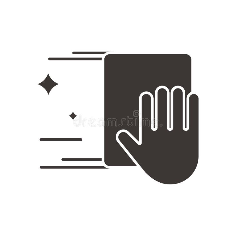 Hand with Wiping Cloth. Vector Illustration Decorative Design Stock ...