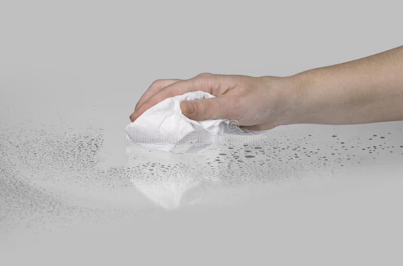 Hand wiping up stock photo. Image of allegory, macro - 32989488