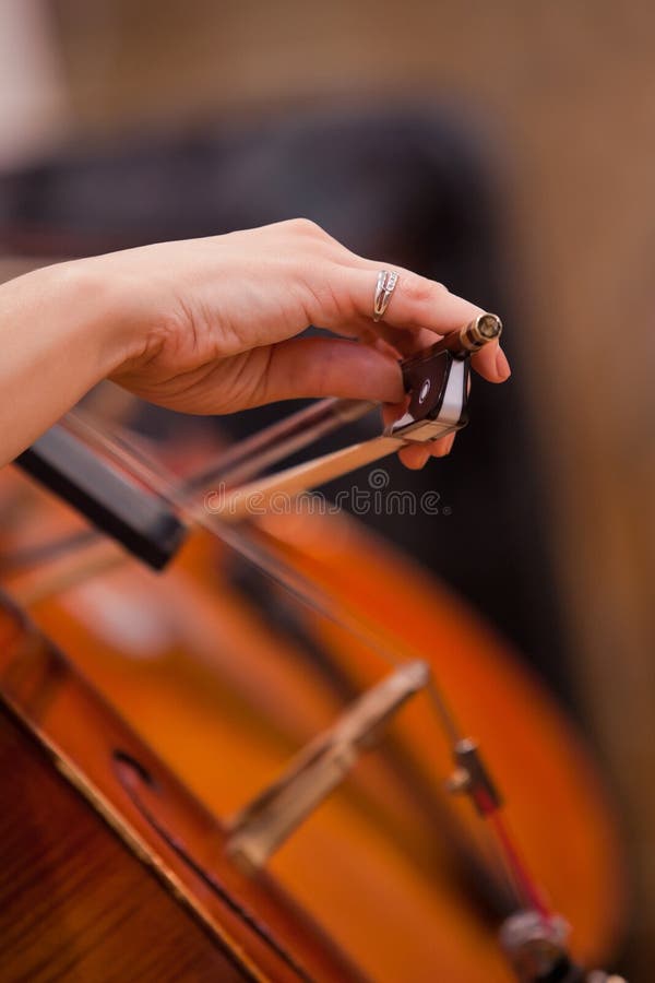 Hand of a Woman Playing the Cello Stock Image - Image of cello, musical ...