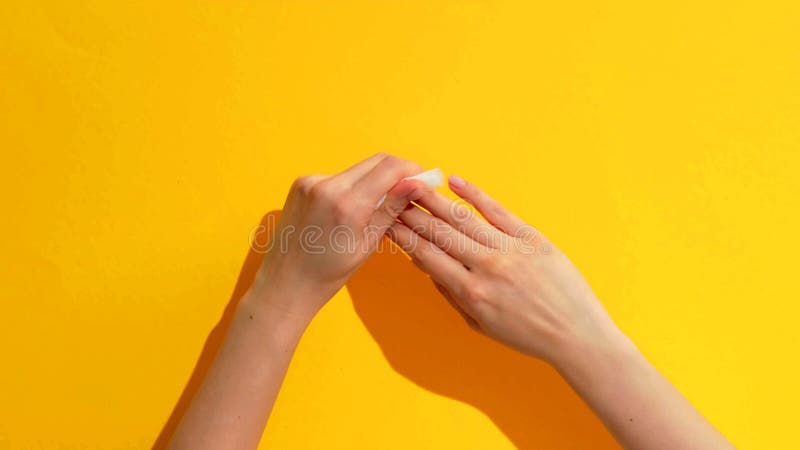 The Hand of a Woman Who is Using a Wipe To Clean Her Hands Stock Image ...