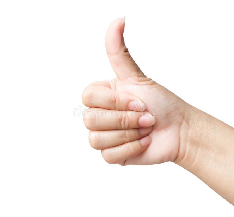 Hand of Women Giving Like on Backjground White Editorial Stock Image ...
