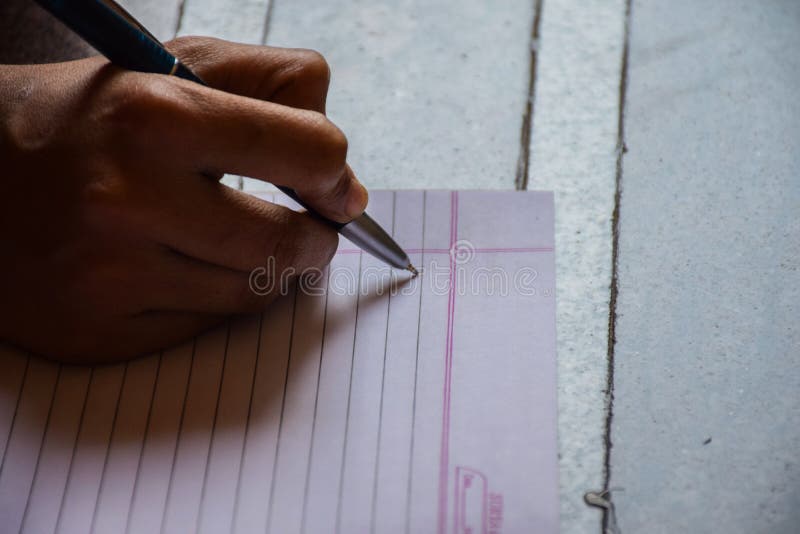 Hand of a Women Writing on a Paper in Office Stock Photo - Image of ...