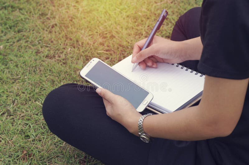 Hand of Women Writing on Paper Stock Photo - Image of diary, office ...
