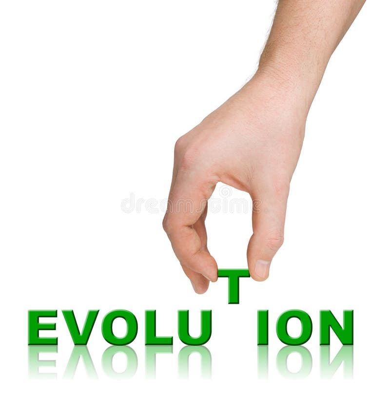 Word Evolution on Keyboard Background Stock Image - Image of device ...