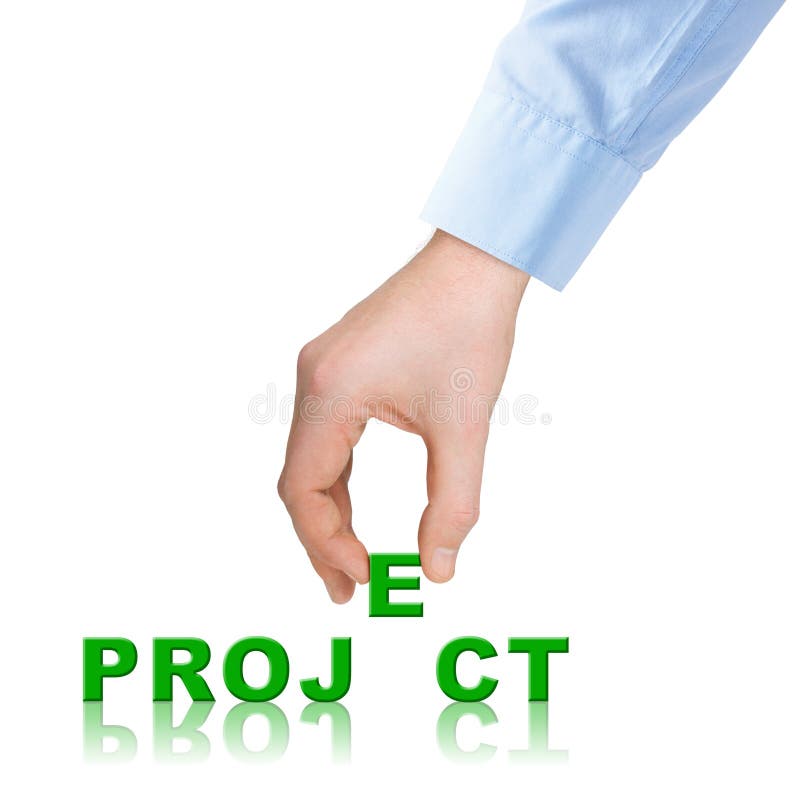 The Word PROJECT Written in Red on a Black and White Background Near ...