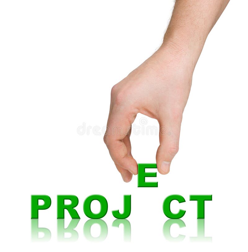 The Word PROJECT Written in Red on a Black and White Background Near ...