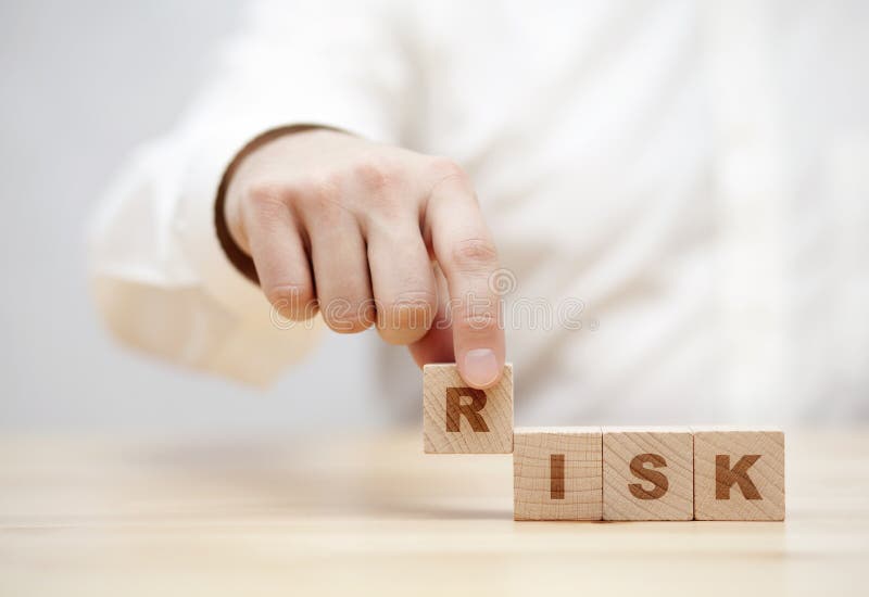 Hand and Word Risk Made with Building Blocks Stock Photo - Image of ...