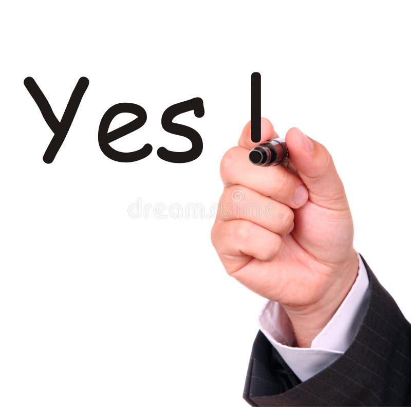 Hand and word YES stock photo. Image of copy, option, chart - 7398240