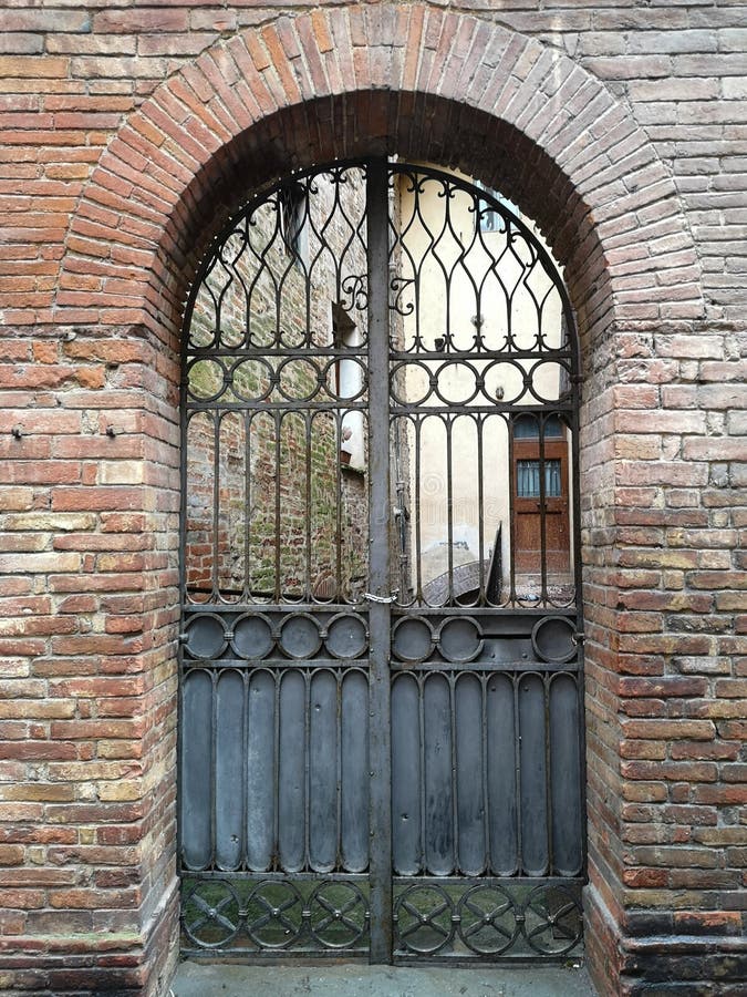 Hand-worked Wrought Iron Gate of an Ancient Italian Villa Stock Photo ...