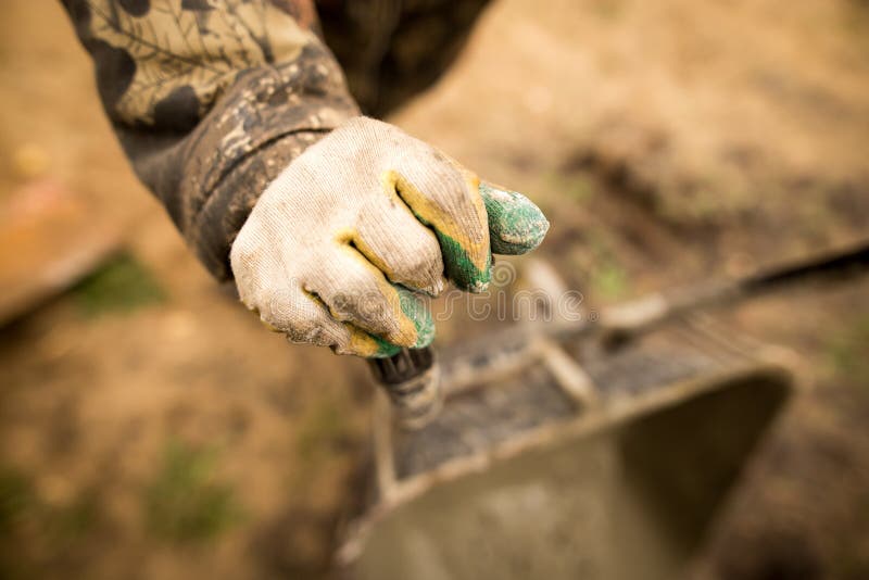 Hand of a Worker at a Construction Site Stock Photo - Image of formwork ...