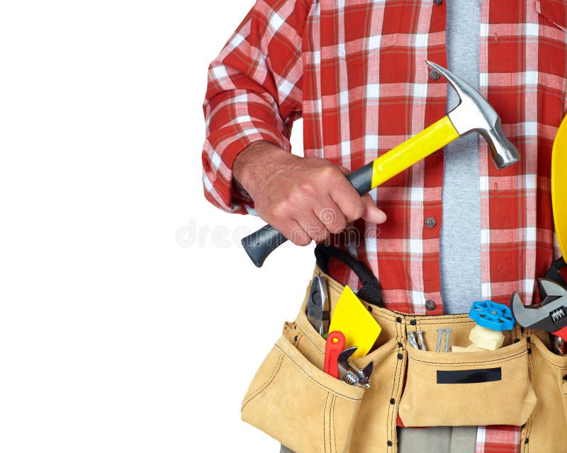 Hand of Worker with a Hammer. Stock Image - Image of hammer, build ...