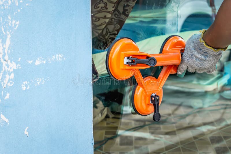 Hand of Worker Holding Vacuum Suction Cup Tool . Selective Focus Stock ...