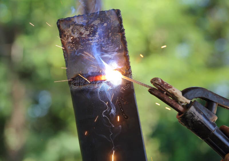 Hand of Worker Welding Metal Stock Image - Image of technical, metal ...