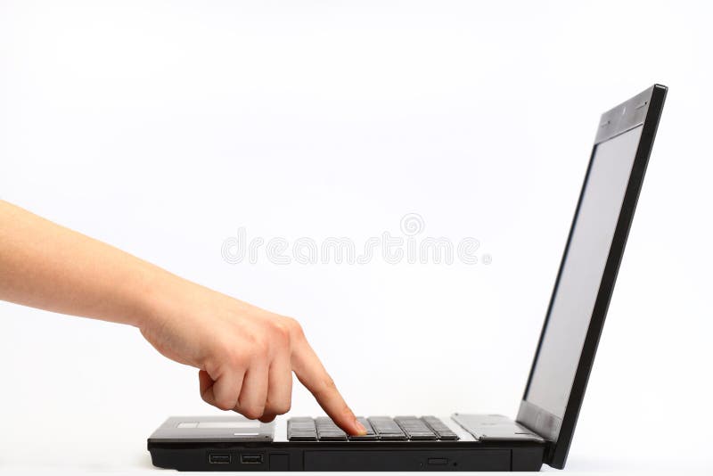 Hands Working on the Laptop Stock Image - Image of keyboard, hands ...