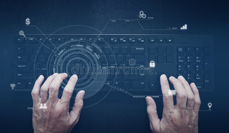 Hand Working on Computer Keyboard. Computer Programmer, Software and ...