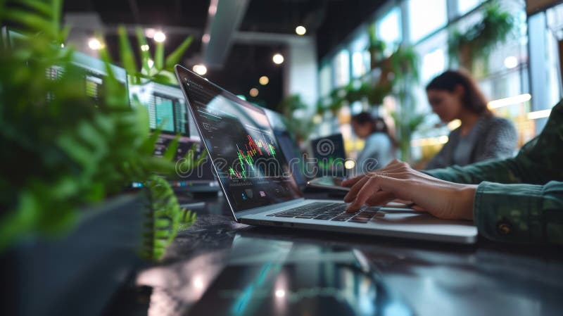 The Office Workspace with Laptop.. AI Generated Stock Photo - Image of ...