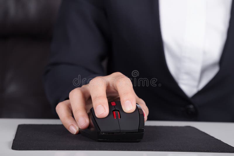 Hand Working with Mouse of Computer Stock Photo - Image of internet ...