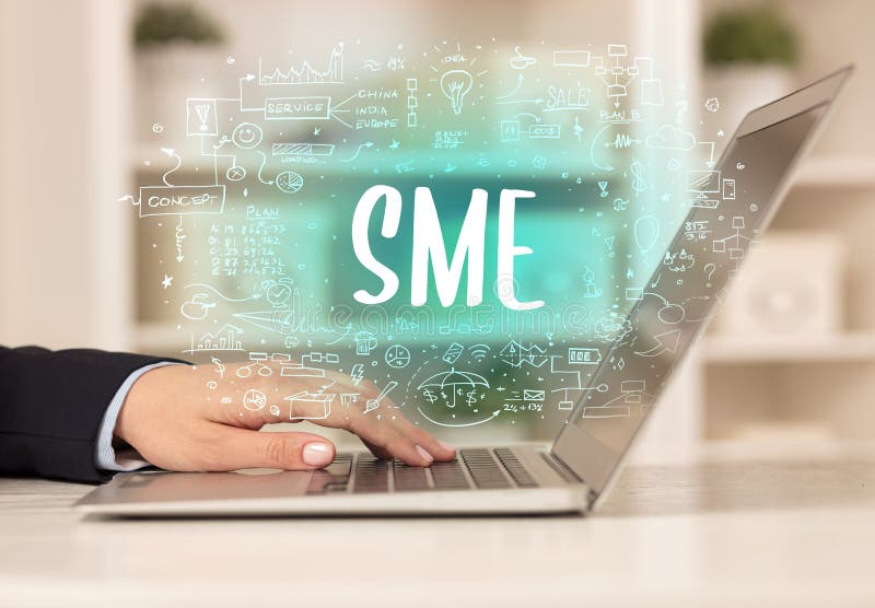 Hand Working on New Modern Computer Stock Photo - Image of connection ...