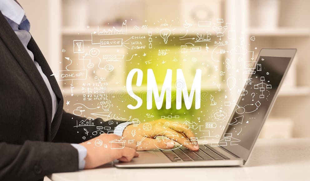 Hand Working on New Modern Computer Stock Photo - Image of diagram ...