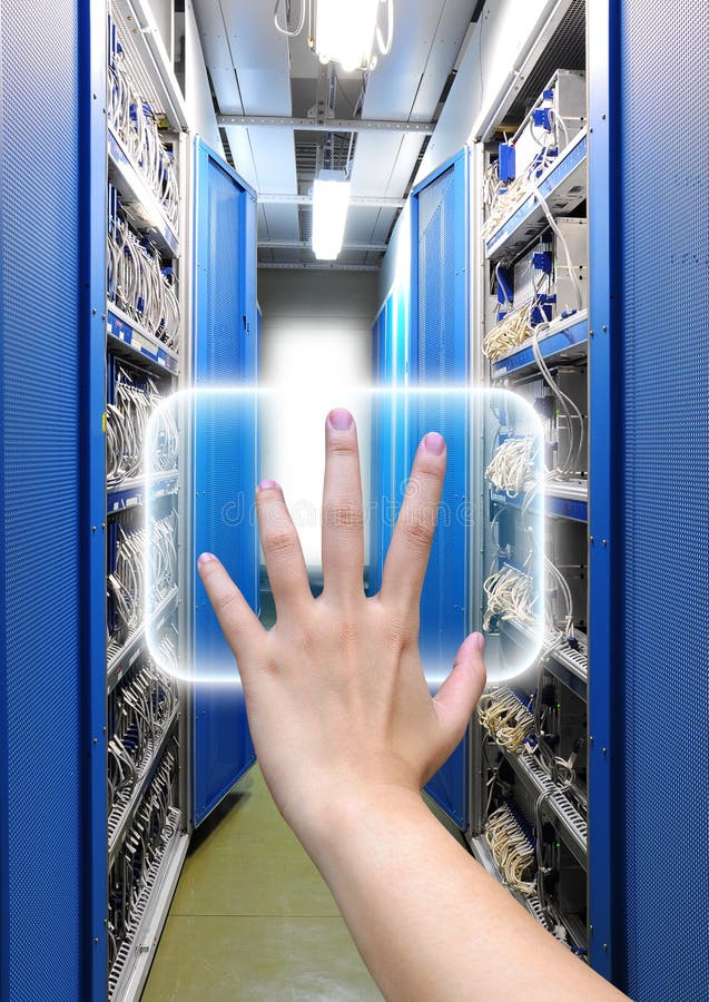 Hand working on server stock image. Image of click, port - 21897397