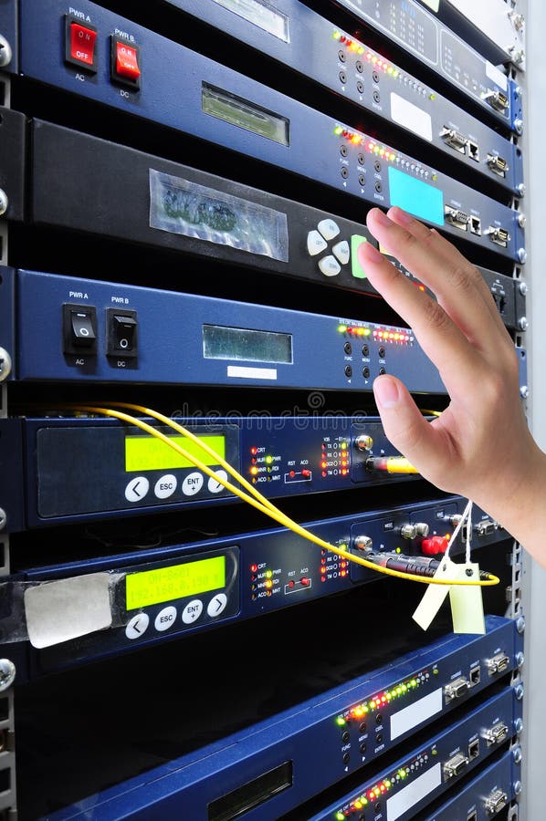 Hand working on server stock image. Image of click, port - 21897397