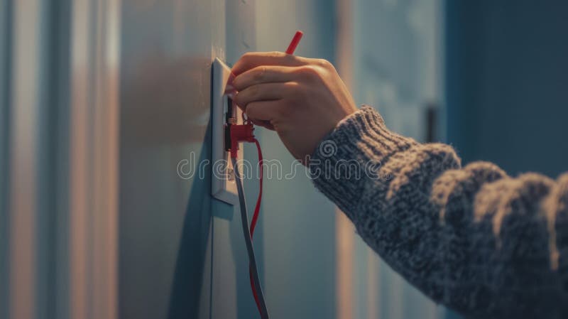 The Hand Working on Socket.AI Generated Image Stock Image - Image of ...