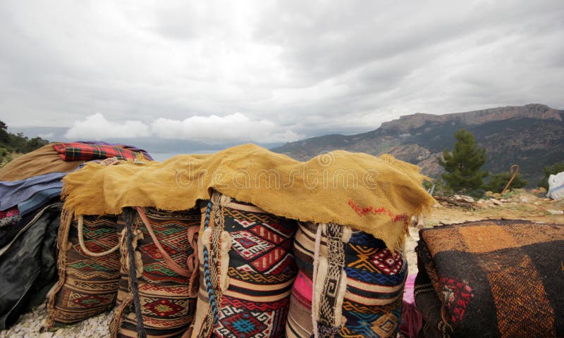 Hand woven wool sack. stock photo. Image of history - 188789060