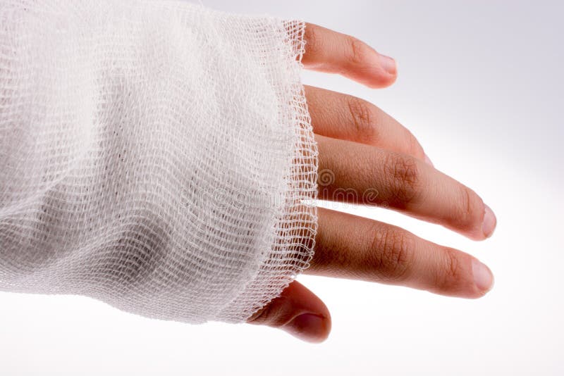 Hand wrapped in bandage stock photo. Image of hand, bandage - 144741406