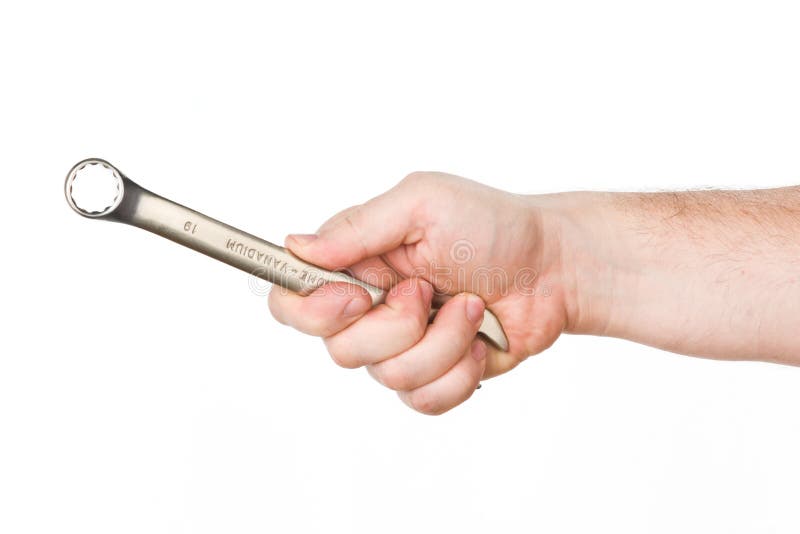 Hand with wrench stock photo. Image of handicraft, industry - 21723206
