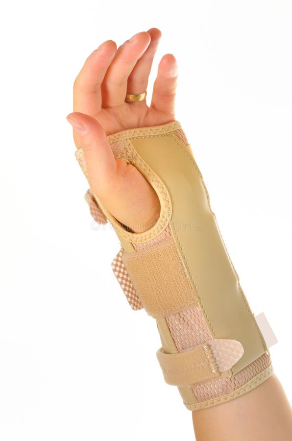 Hand with a wrist brace stock image. Image of impairment - 34823935