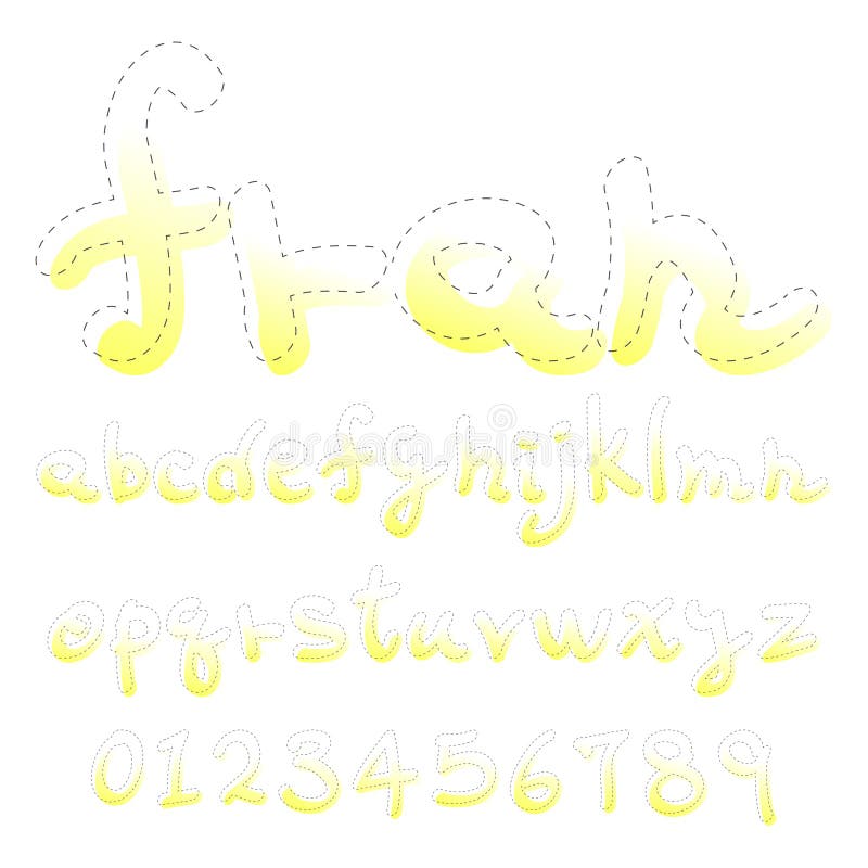 Hand Write Dotted Line Font Stock Vector - Illustration of pilot ...