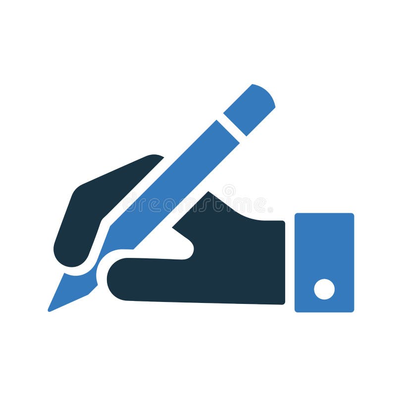 Hand Write Icon. Glyph Style Vector EPS Stock Illustration ...
