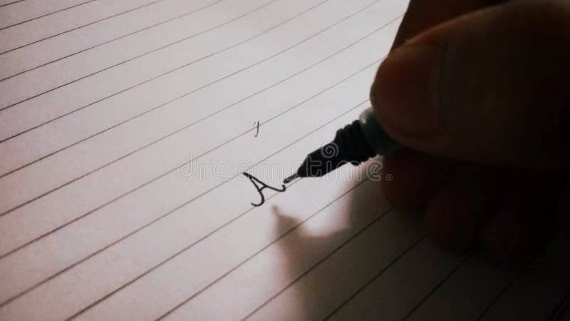 Hand Writer Write a Alphabet Stock Image - Image of alphabet, improve ...