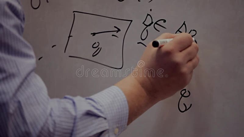 Men Writes on the Blackboard a Formula Stock Video - Video of ...