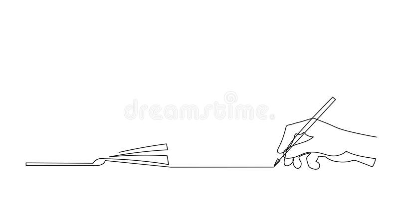 Hand Writes Book One Line Art Animation,hand Drawn Notes in Workbook ...