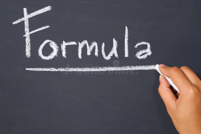 Hand Writes Formula on Blackboard Stock Photo - Image of holding, hand ...