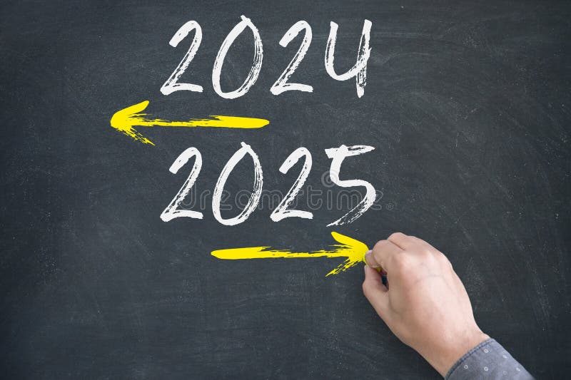 Transitioning from 2024 To 2025 with Arrows Pointing To the Future on a ...