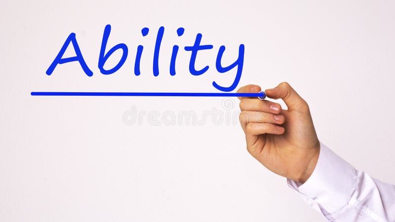 Hand Writing ABILITY Subscription with Marker, Concept, the Letters in ...