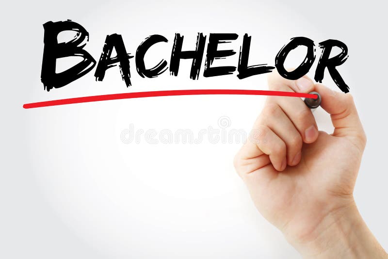 Hand Writing Bachelor with Marker, Concept Background Stock Image ...