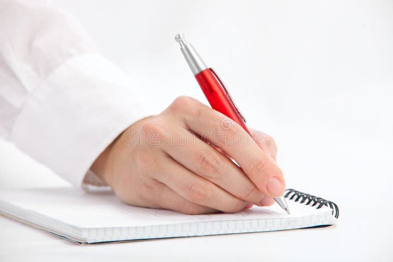 Hand Writing with Ballpoint Pen Stock Image - Image of handwriting ...